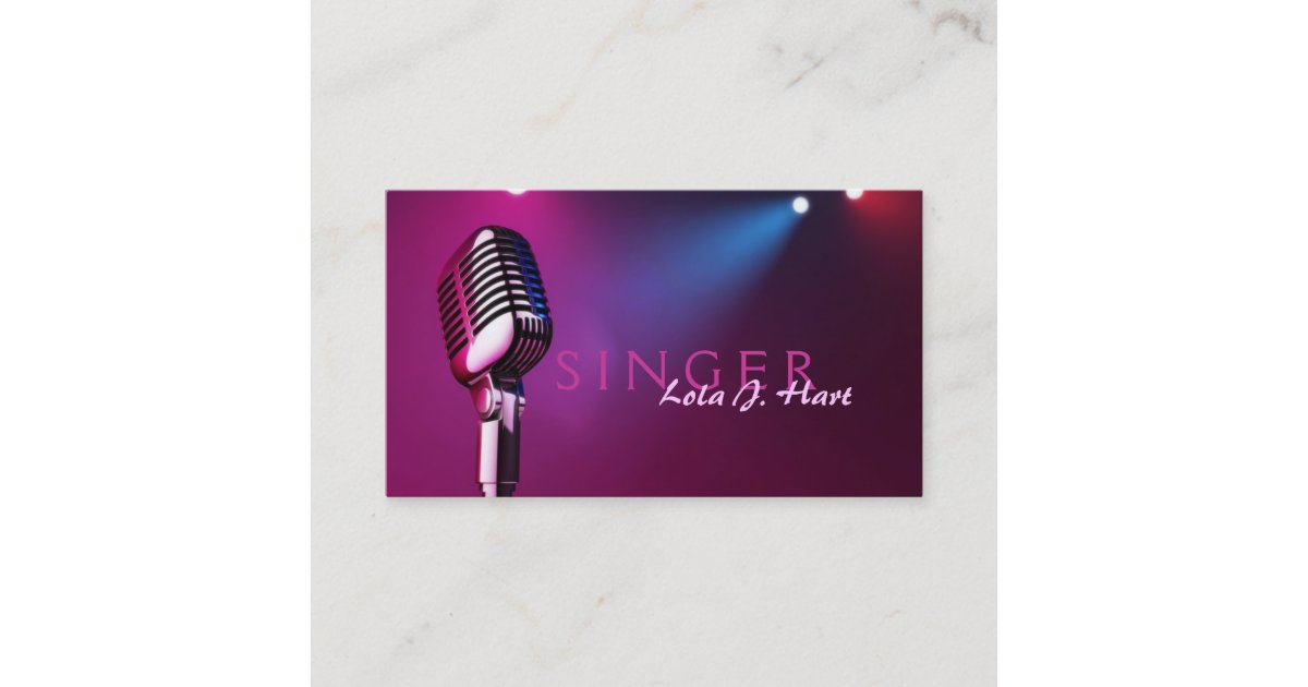 Singer, Vocalist, Solo, Performance Entertainment Business Card | Zazzle