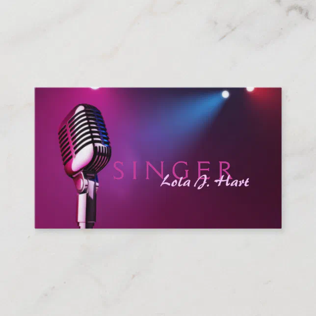 Singer, Vocalist, Solo, Performance Entertainment Business Card | Zazzle