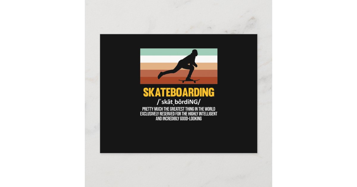 Skateboarding Definition Skateboarder Skateboard Invitation Postcard ...