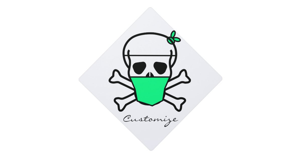 Skull Wearing Mask Thunder_Cove Graduation Cap Topper | Zazzle