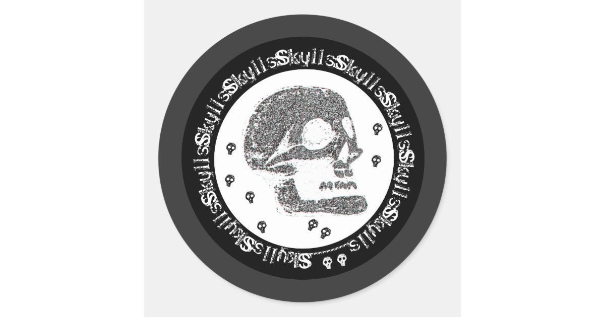 Skulls Classic Round Sticker Zazzle
