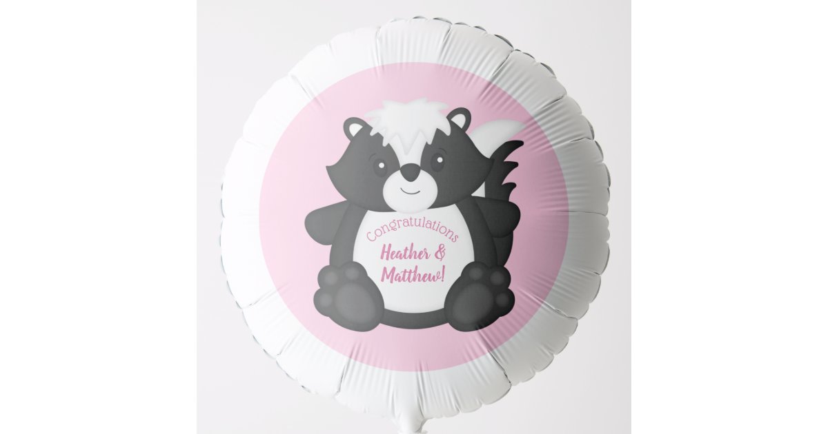 Skunk Baby Shower Pink Balloon | Zazzle
