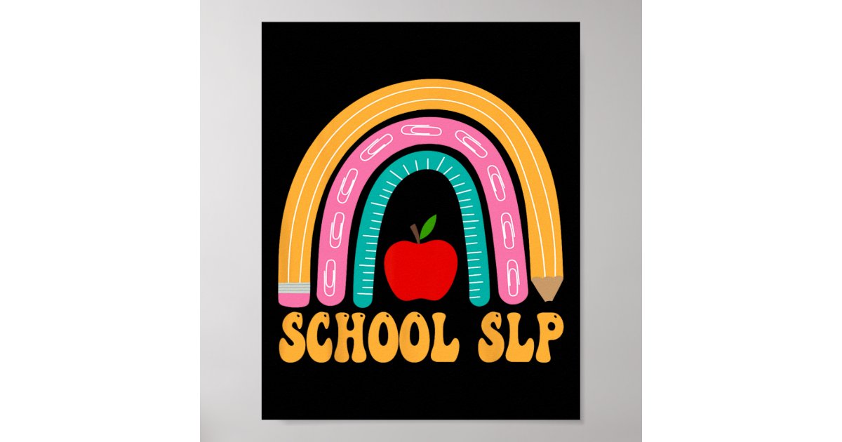 Slp Rainbow Pencil Women Back To School Appreciati Poster | Zazzle