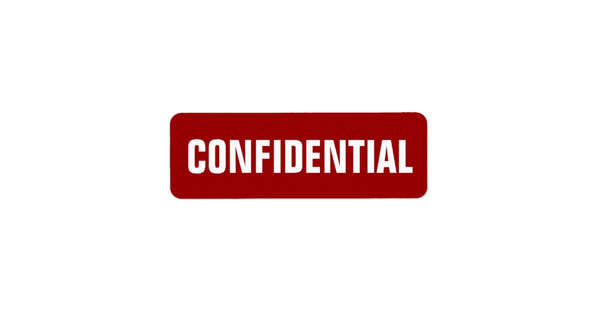 Small Confidential Stickers | Zazzle