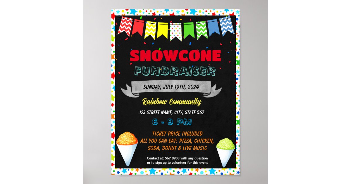 Snow cone Event template Poster | Zazzle
