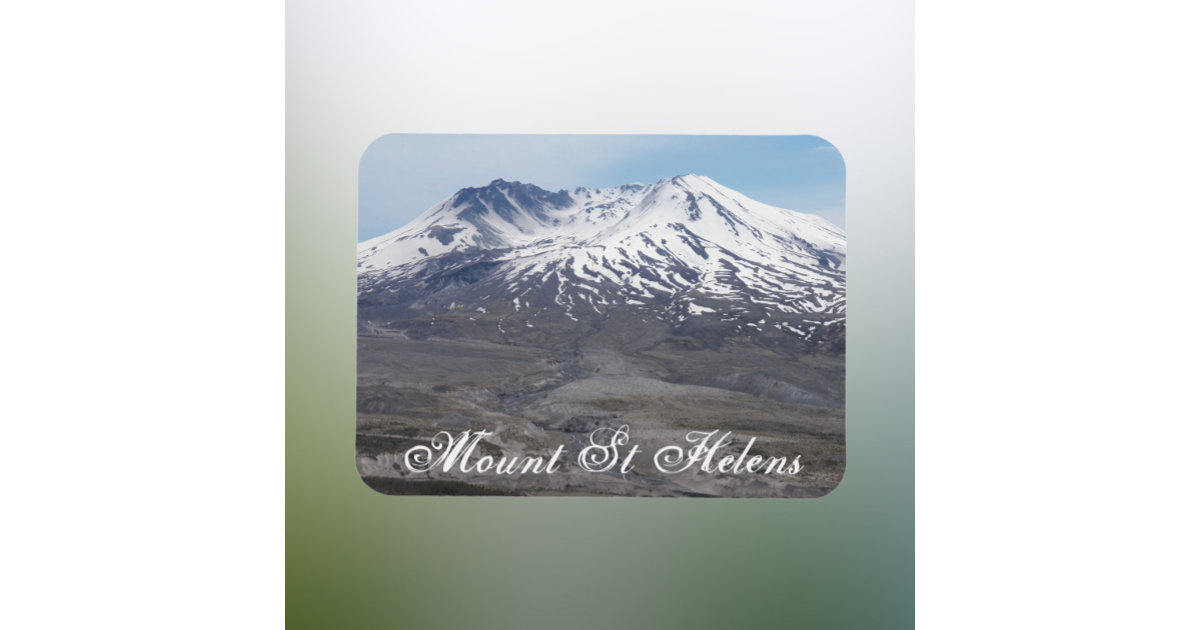 Snow Covered Mount St Helens Volcano Magnet | Zazzle