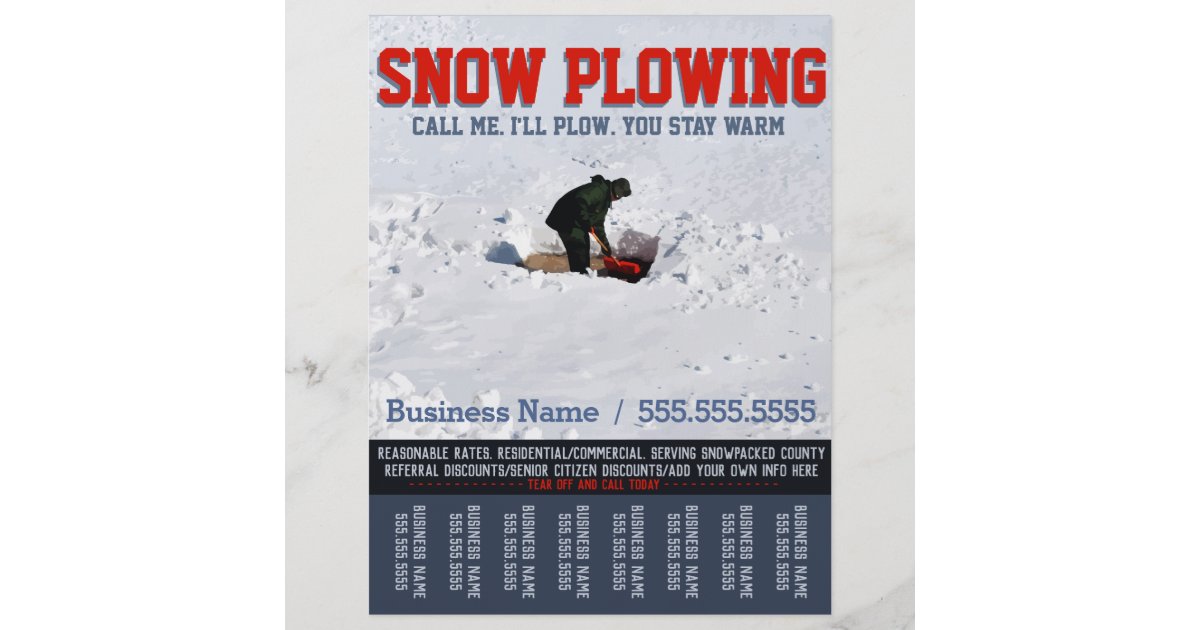 Snow Removal. Snow Plow Service.Custom Tear Sheet | Zazzle