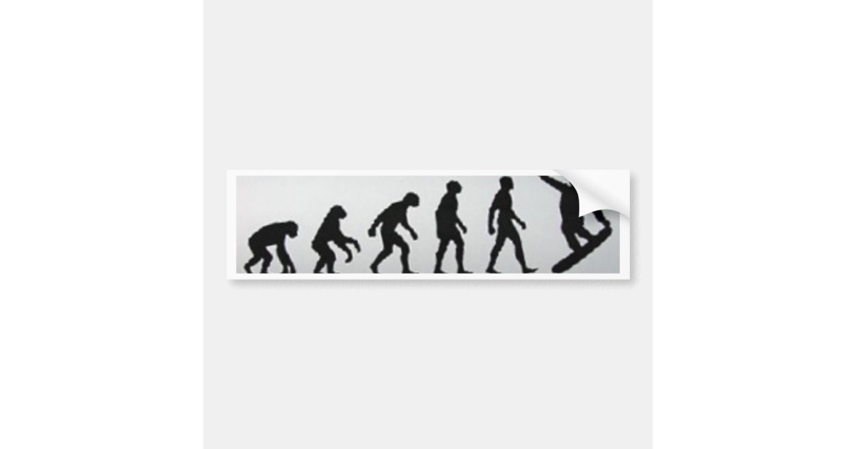 snowboarder evolution bumper sticker | Zazzle