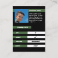 Soccer Player Trading Card in Black Green | Zazzle