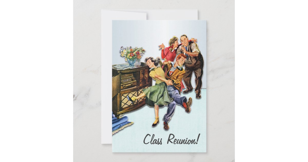 Sock Hop Class Reunion Party Retro Invitation | Zazzle