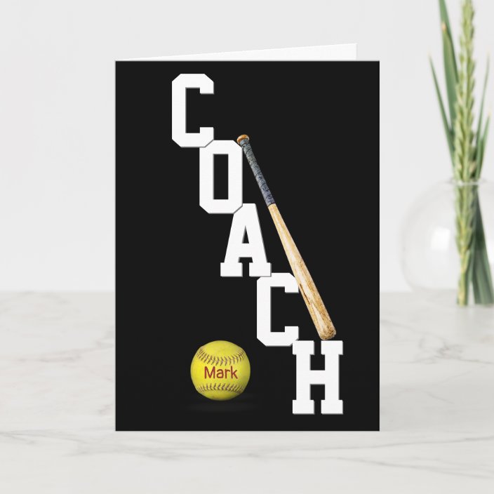 Softball Coach Thank You Card | Zazzle.ca