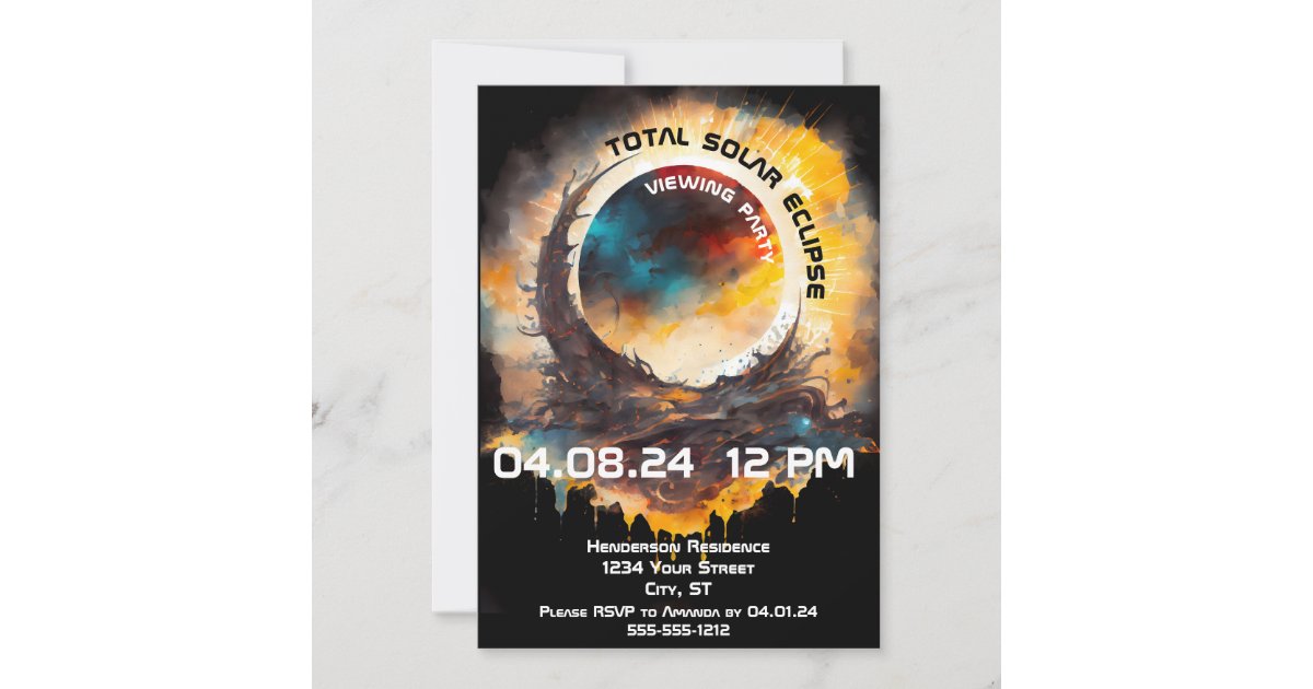 Solar Eclipse Viewing Party Customizable Invitation | Zazzle