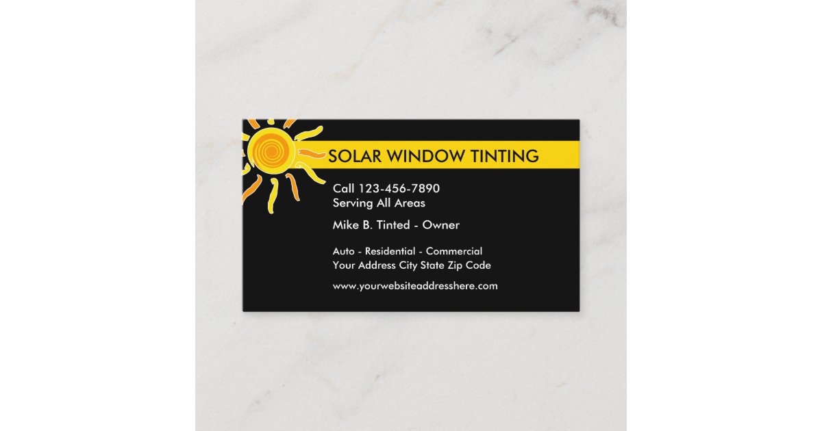 Solar Windows Tinting Business Card | Zazzle