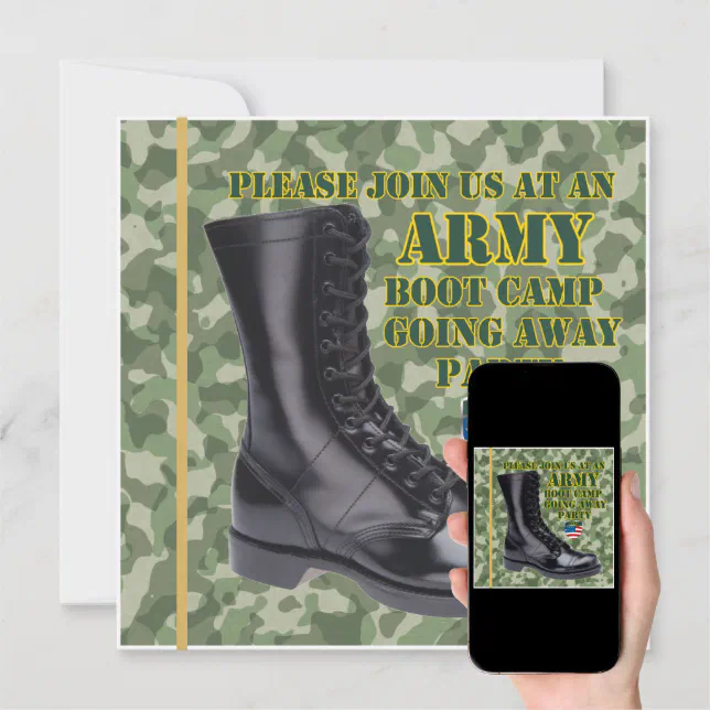 Soldier Boot Camp Going Away Party Invitation | Zazzle