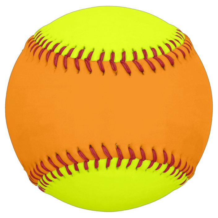 solid colour bright orange and neon yellow softball | Zazzle.ca