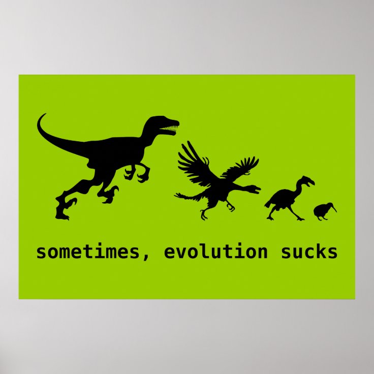 Sometimes, Evolution Sucks Poster | Zazzle