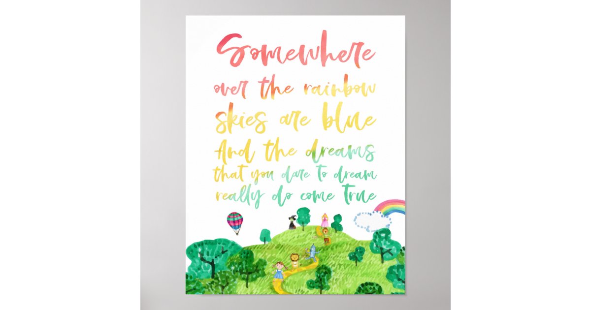 Somewhere Over The Rainbow Wall Art Poster | Zazzle