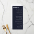 Sophisticated Navy Minimalist Menu | Zazzle