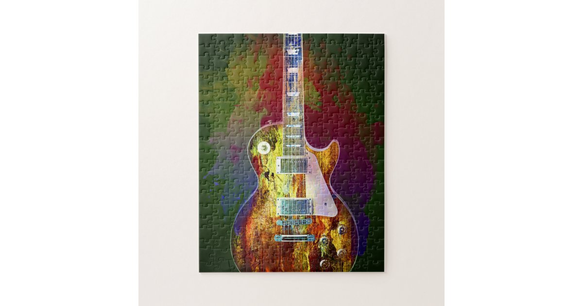 Sounds of music. Colourful guitar Jigsaw Puzzle | Zazzle