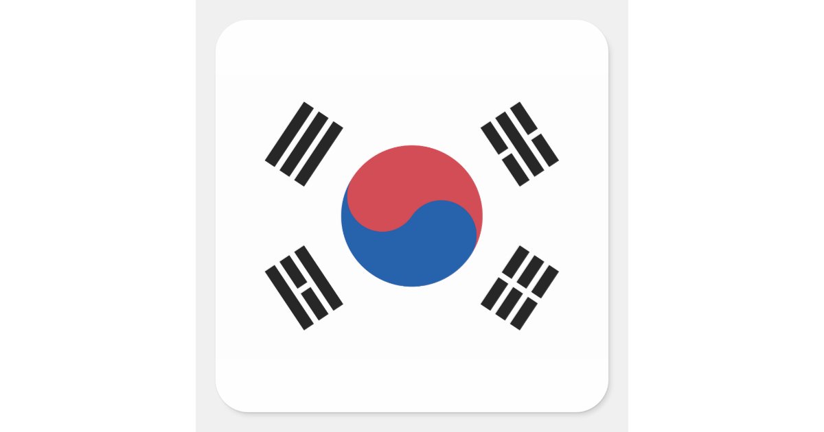 South Korean Flag - Korea - Taegeukgi - 대한민국의 국기 Square Sticker | Zazzle
