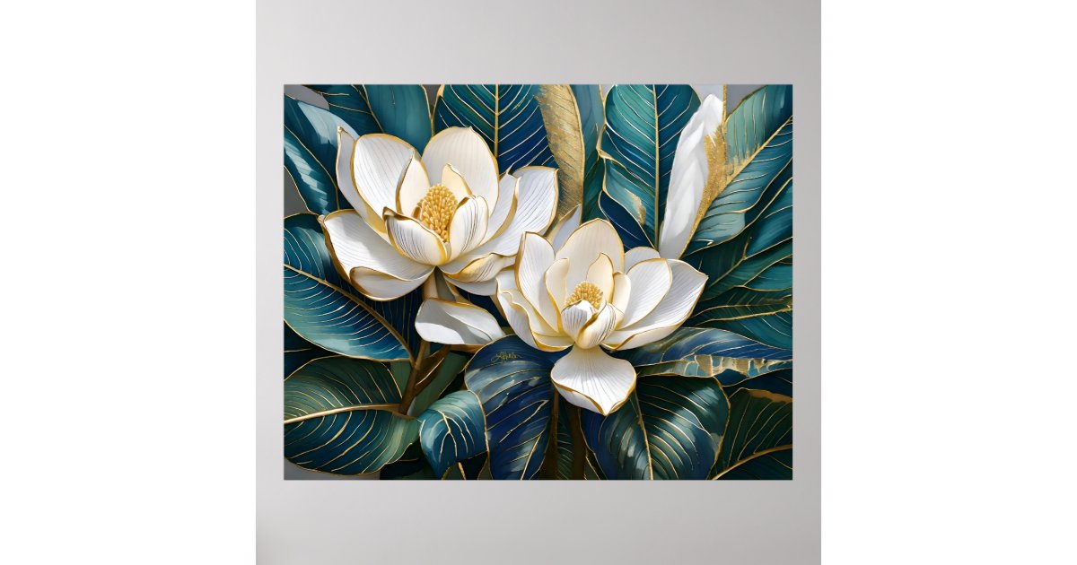 Southern Magnolia Art Poster | Zazzle