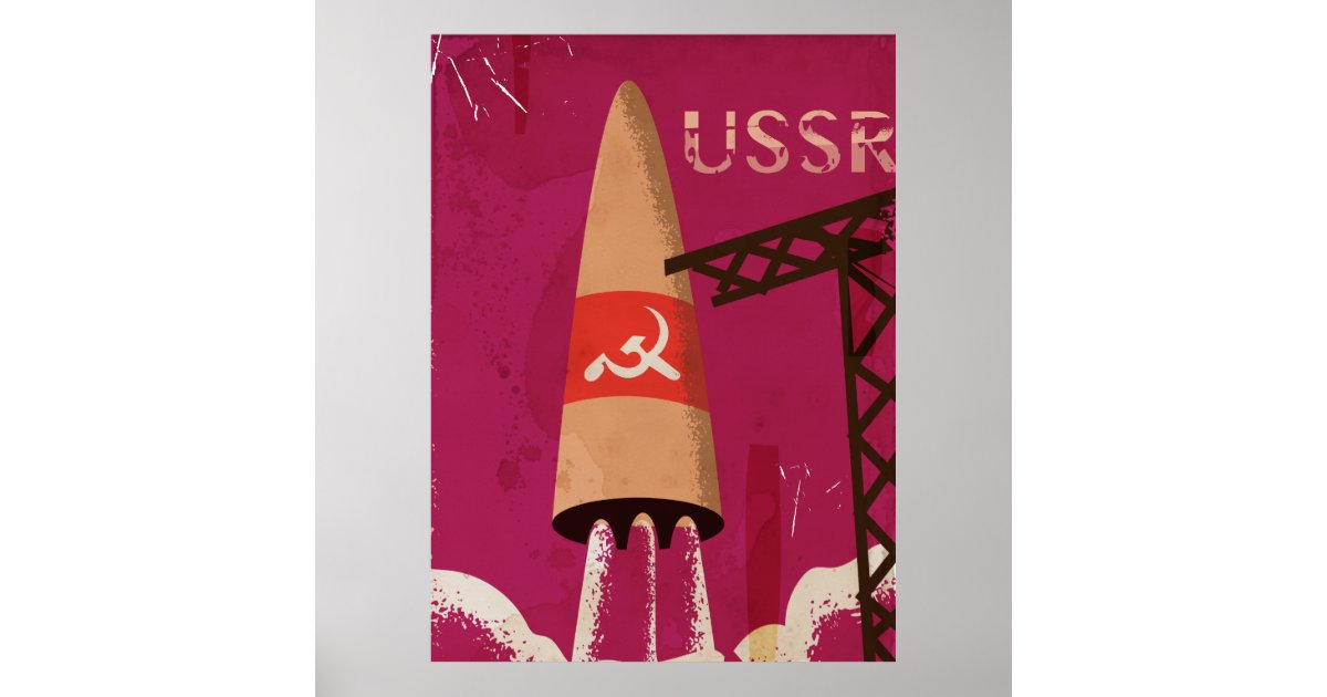 Soviet Space Program Ussr Vintage Poster Zazzle