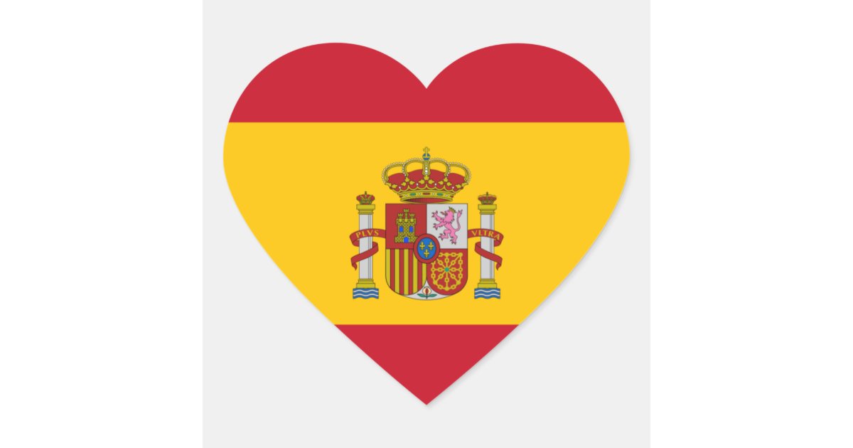 Spain/Spanish Heart Flag Heart Sticker | Zazzle