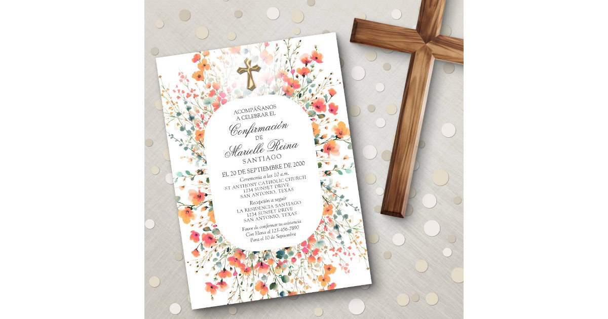 Spanish Confirmation Invitation | Zazzle