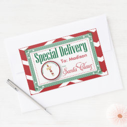 Special Delivery Christmas sticker gift tag | Zazzle