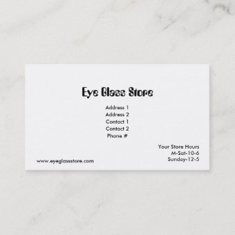 Spectacles/Eyeglasses Business Card | Zazzle