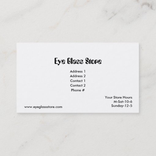 Spectacles/Eyeglasses Business Card | Zazzle