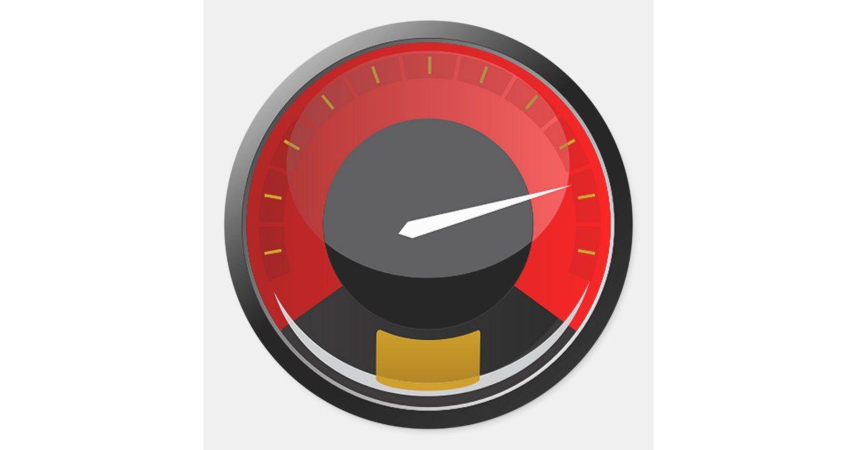 Speedometer Classic Round Sticker | Zazzle