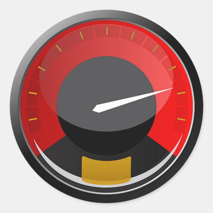 Speedometer Classic Round Sticker | Zazzle.ca