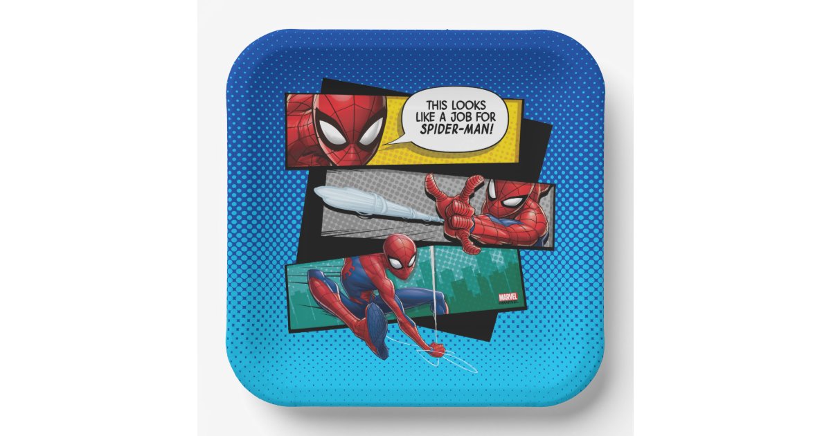 Spider-Man | "Looks Like A Job For Spider-Man" Paper Plate | Zazzle