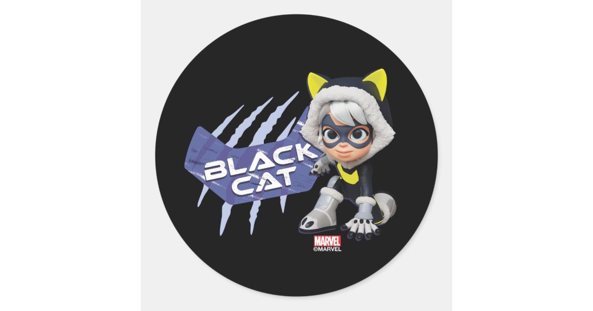 Spidey and his Amazing Friends Black Cat Classic Round Sticker | Zazzle