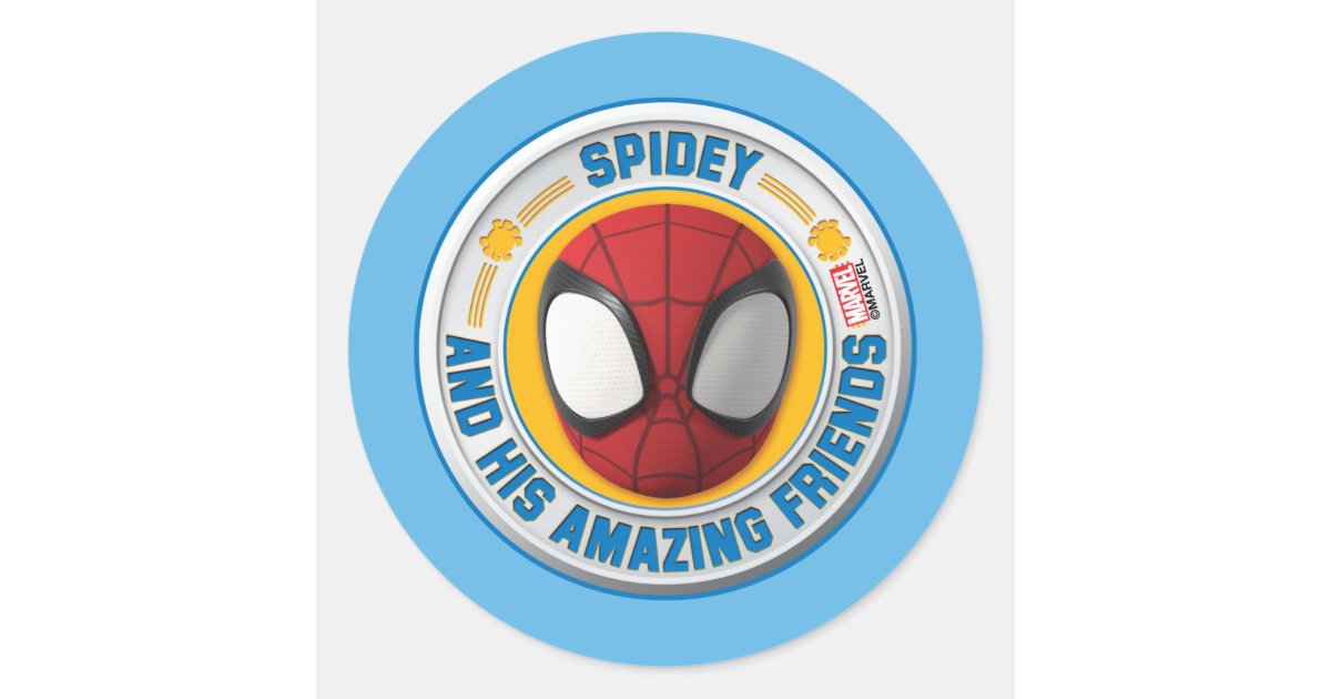 Spidey and his Amazing Friends Spidey Badge Classic Round Sticker | Zazzle