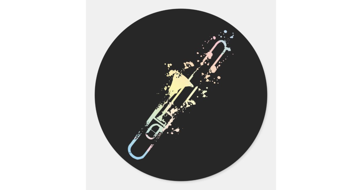 Splash Trombone Classic Round Sticker | Zazzle