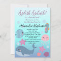Splish Splash Under the Sea Ocean Girls Birthday Invitation | Zazzle
