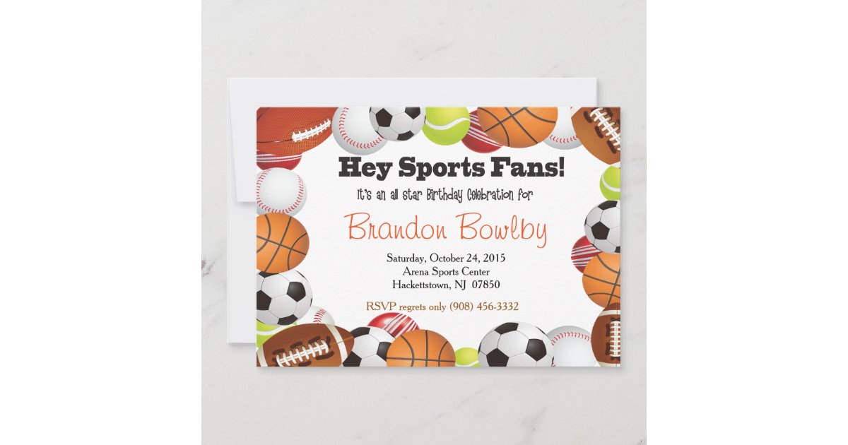 SPORTS FAN BIRTHDAY INVITATION | Zazzle