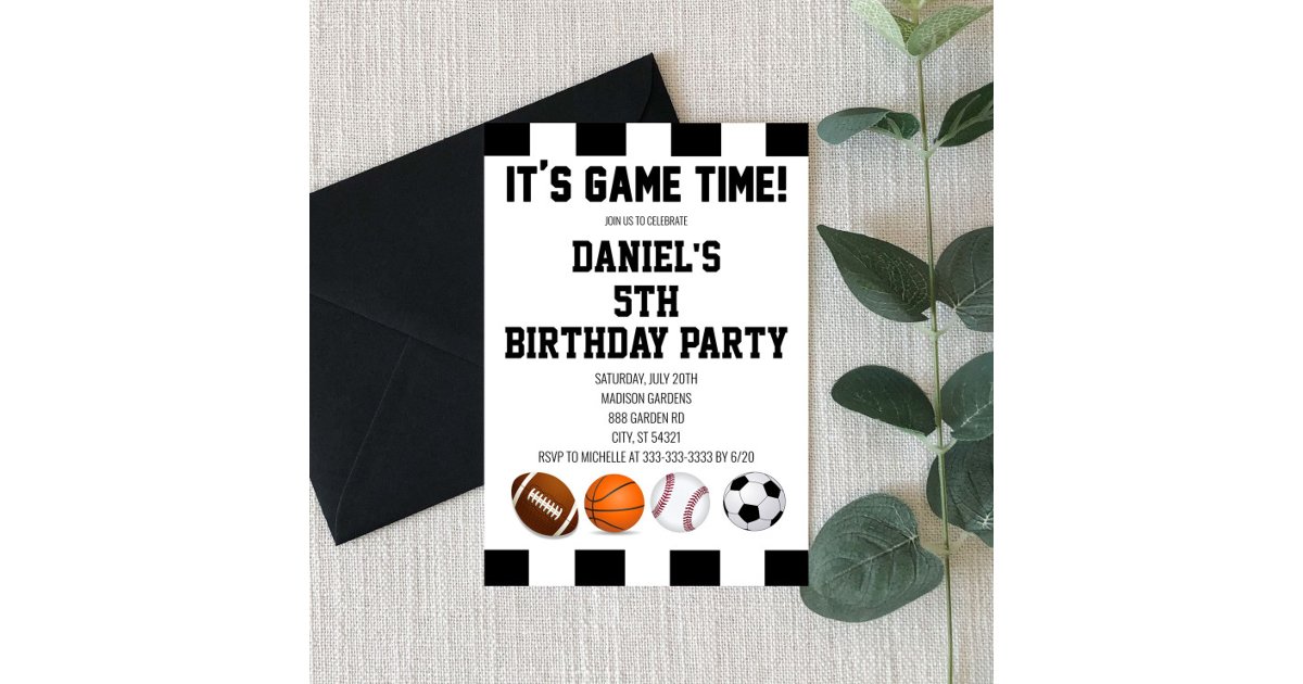 Sports Referee It's Game Time! Birthday Party Invitation | Zazzle