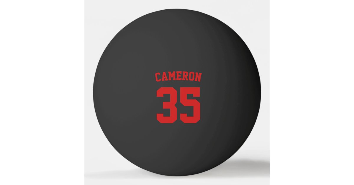 Sporty Varsity Style Personalized Name and Number Ping Pong Ball | Zazzle
