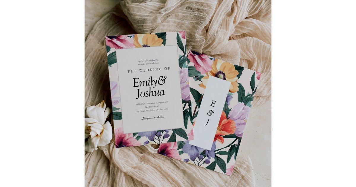 Spring Floral Wedding Invitation | Zazzle