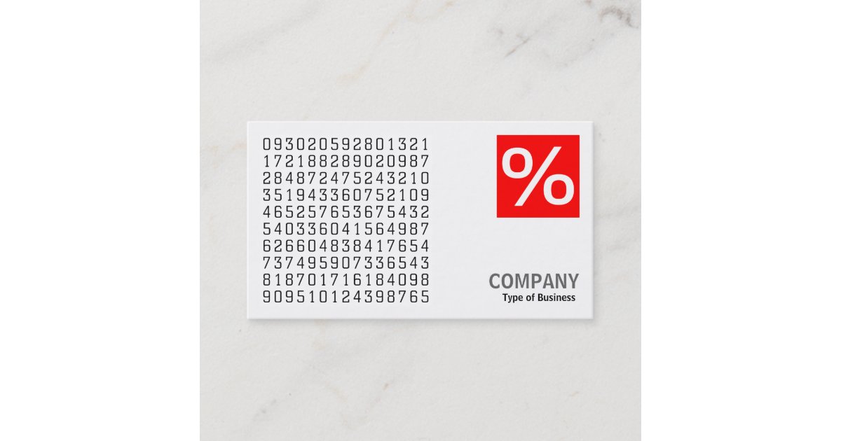 Square Photo (v2) Logo Panel - Random Numbers Business Card | Zazzle