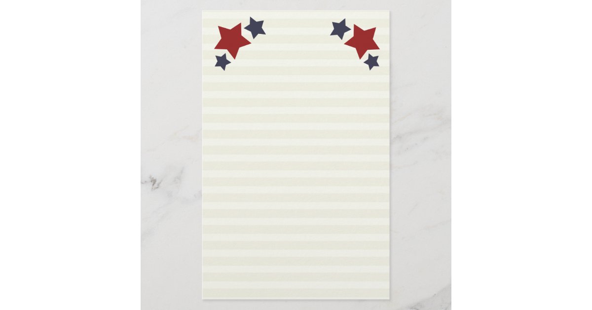 Stars & Stripes Lined Stationery / Writing Paper | Zazzle