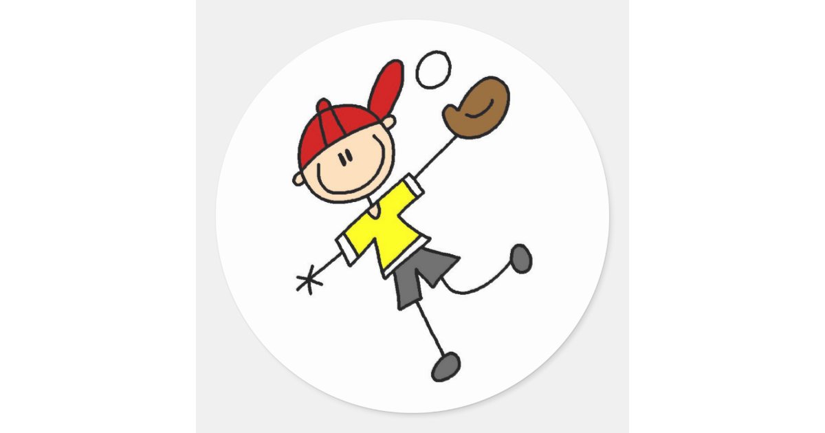 Stick Figure Baseball Sticker | Zazzle