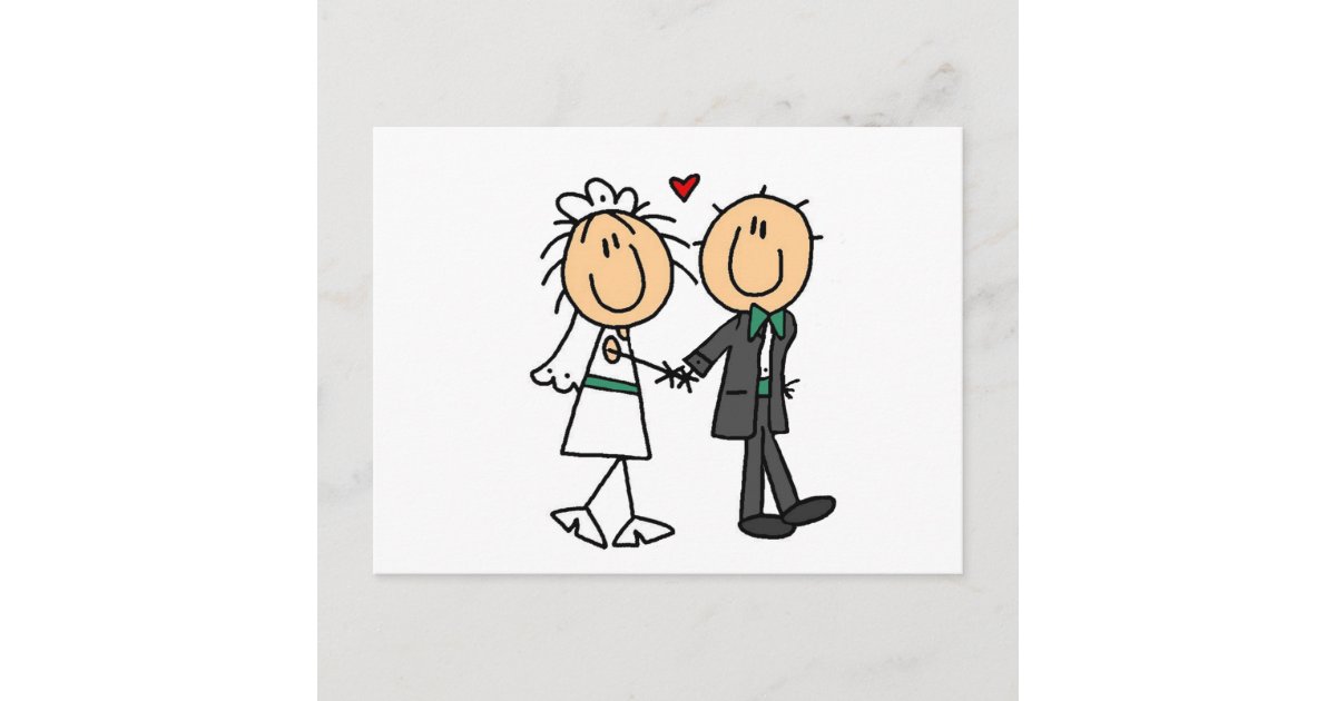 Stick Figure Bride and Groom Invitations | Zazzle