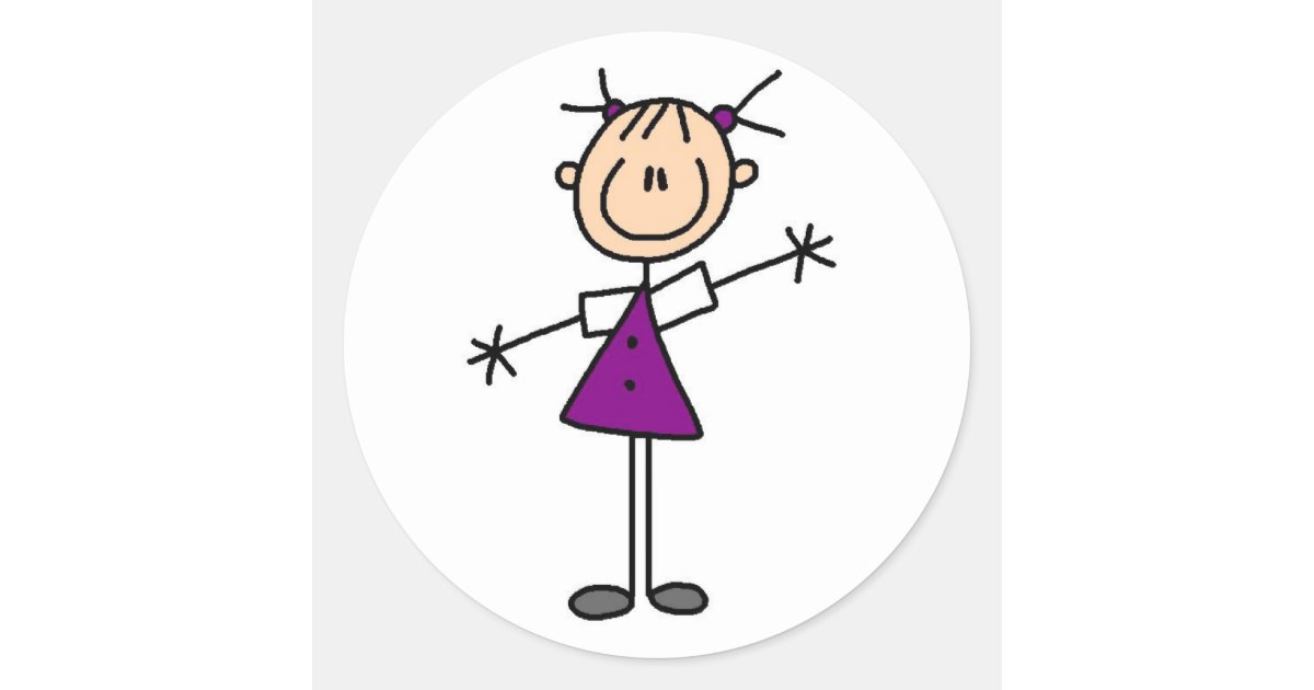 Stick Figure Girl Sticker | Zazzle