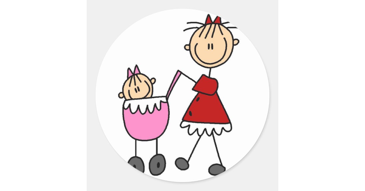 Stick Figure Mom And Baby Sticker | Zazzle.ca