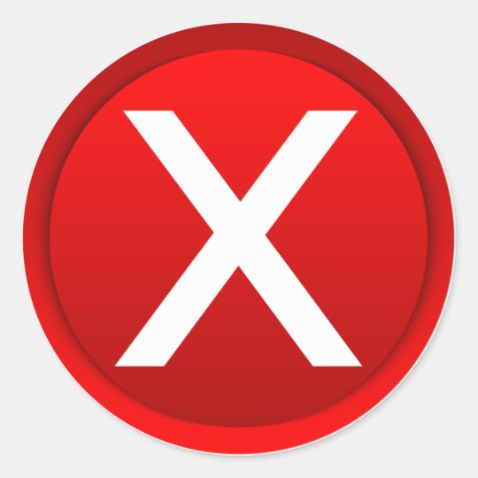 Sticker Rond X rouge - Symbole non / incorrect | Zazzle.ca