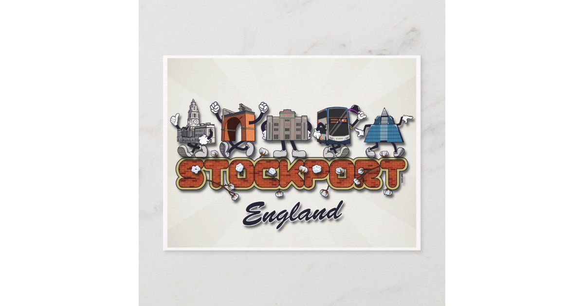 Stockport cartoon characters postcard | Zazzle